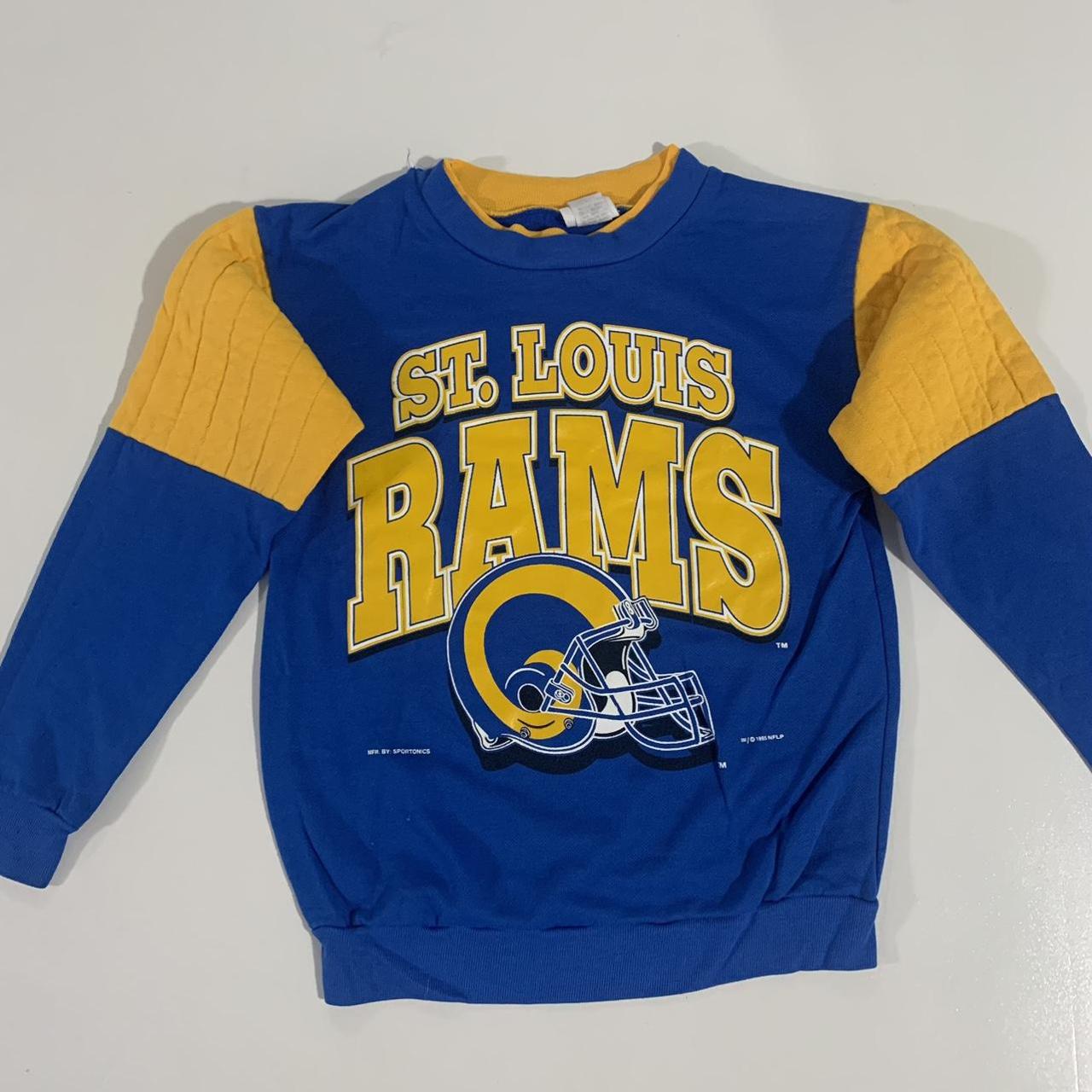 Vintage 1995 St Louis Rams NFL Sweatshirt Size 14... - Depop