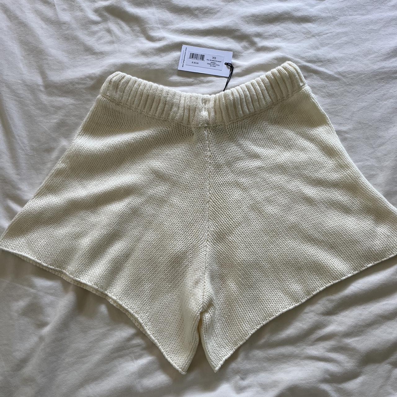 Knit cream colored shorts brand new with... - Depop