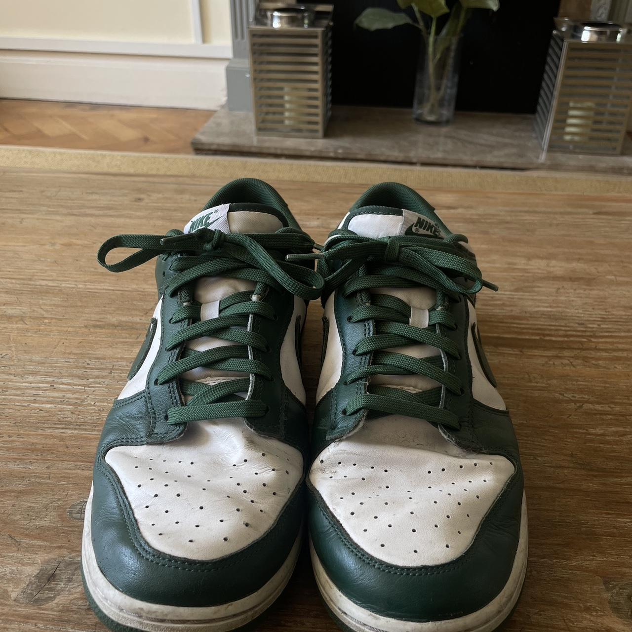 NIKE Dunks Forest Green White - low top - lace... - Depop
