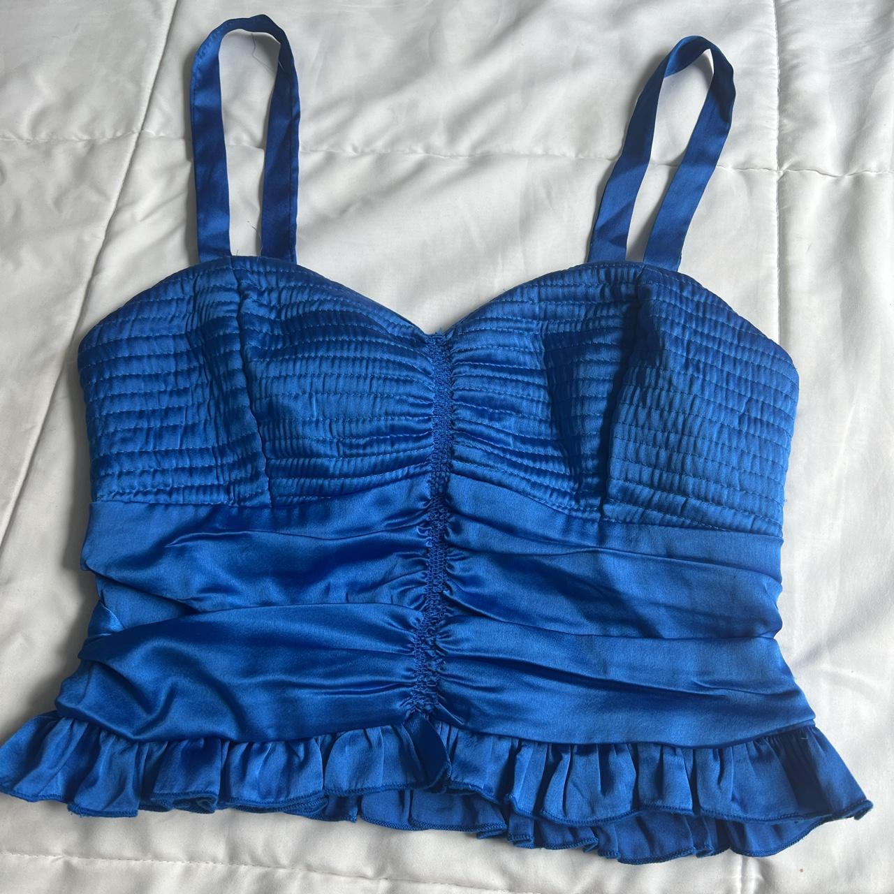Beautiful bright blue tank! Can easily dress up or... - Depop