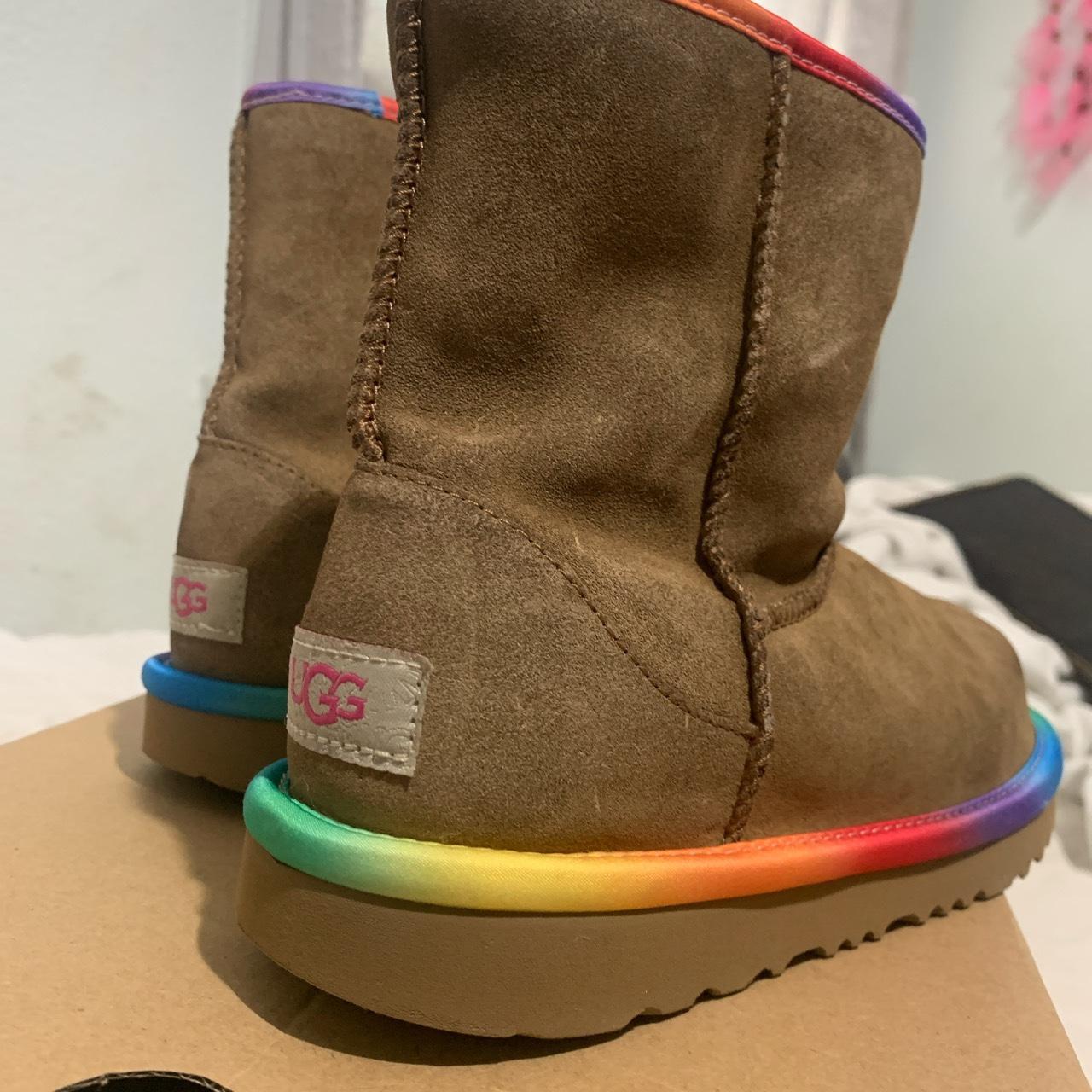 UGG kids’ classic short II rainbow - Depop