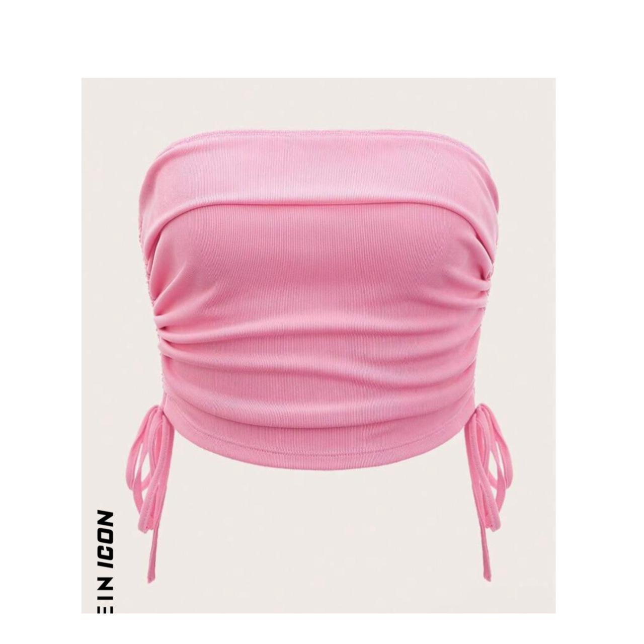 Pink Drawstring side tube top Super cute and... - Depop