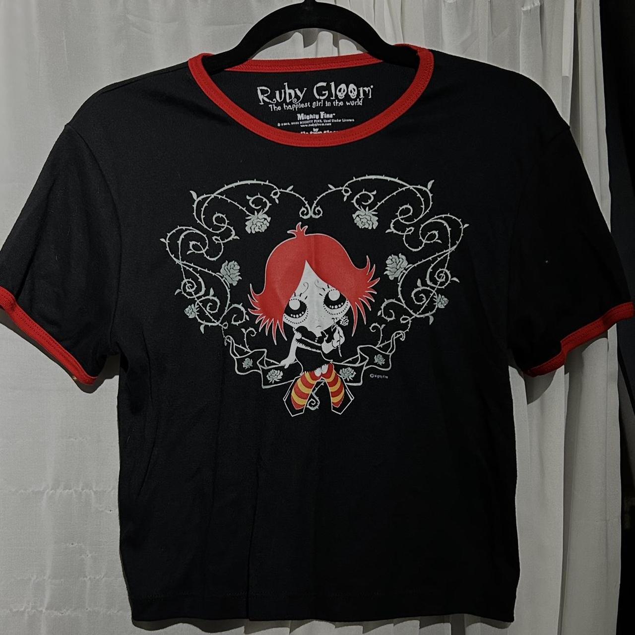 Ruby gloom cropped shirt, only worn twice. Will wash... - Depop