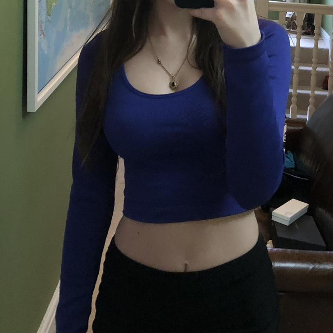 Dark purple crop top from Primark Size S would fit... - Depop