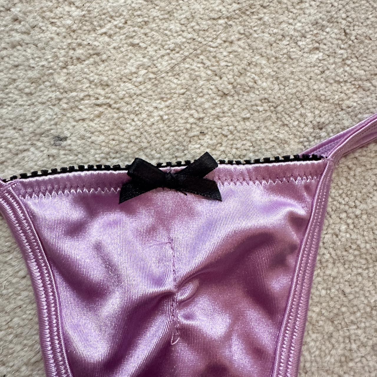 Pink satin thong pants Bought on here from remass... - Depop