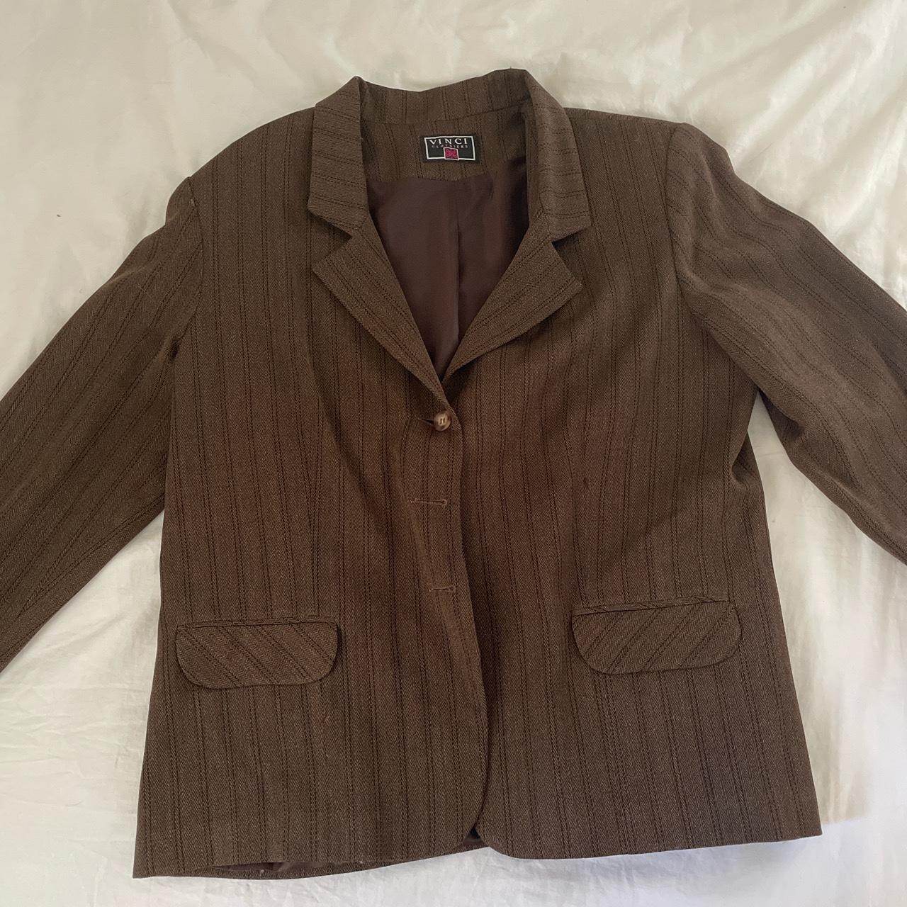 Mens suit jacket, padded shoulders, size 10, 100% wool - Depop