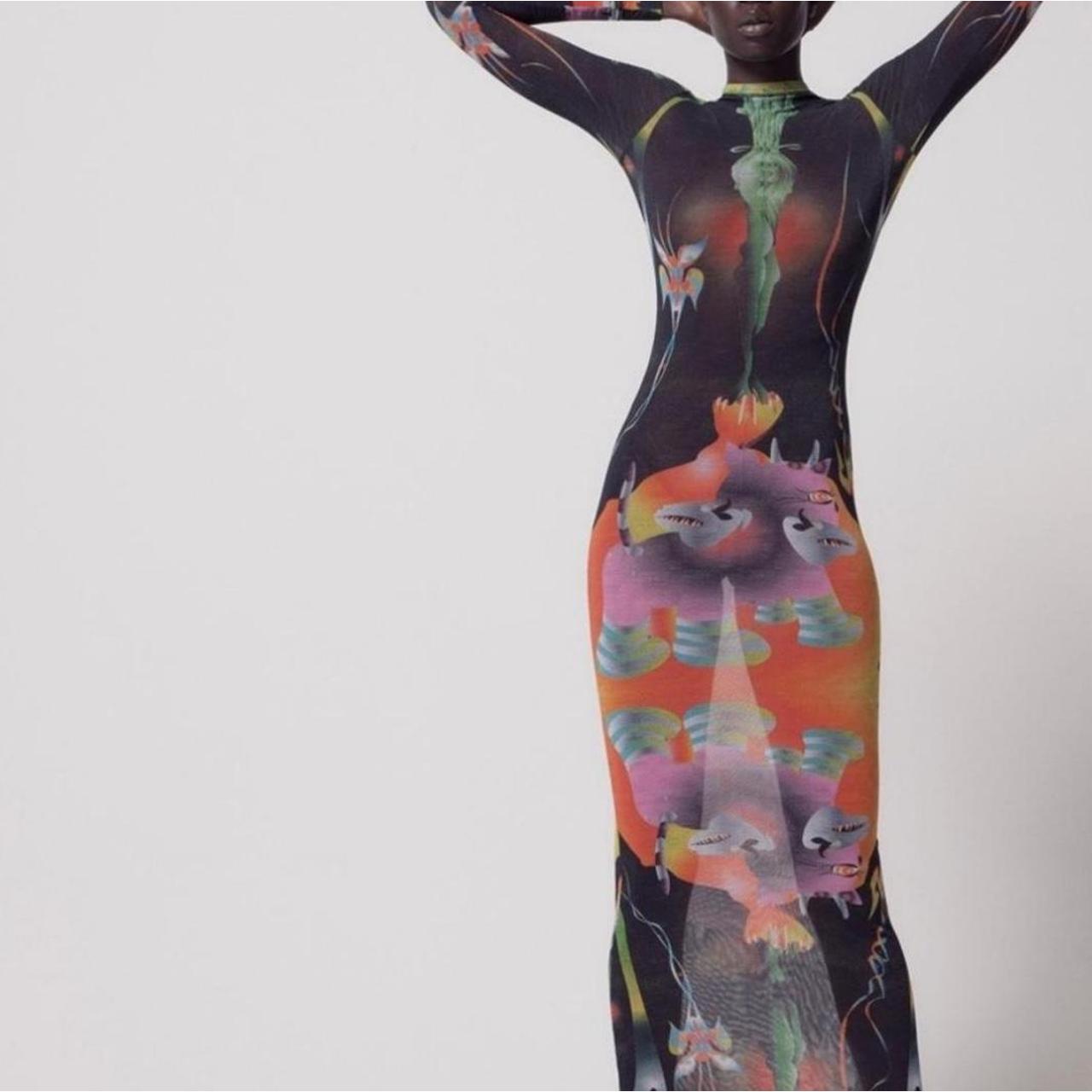 skims obsidian print dress - Depop