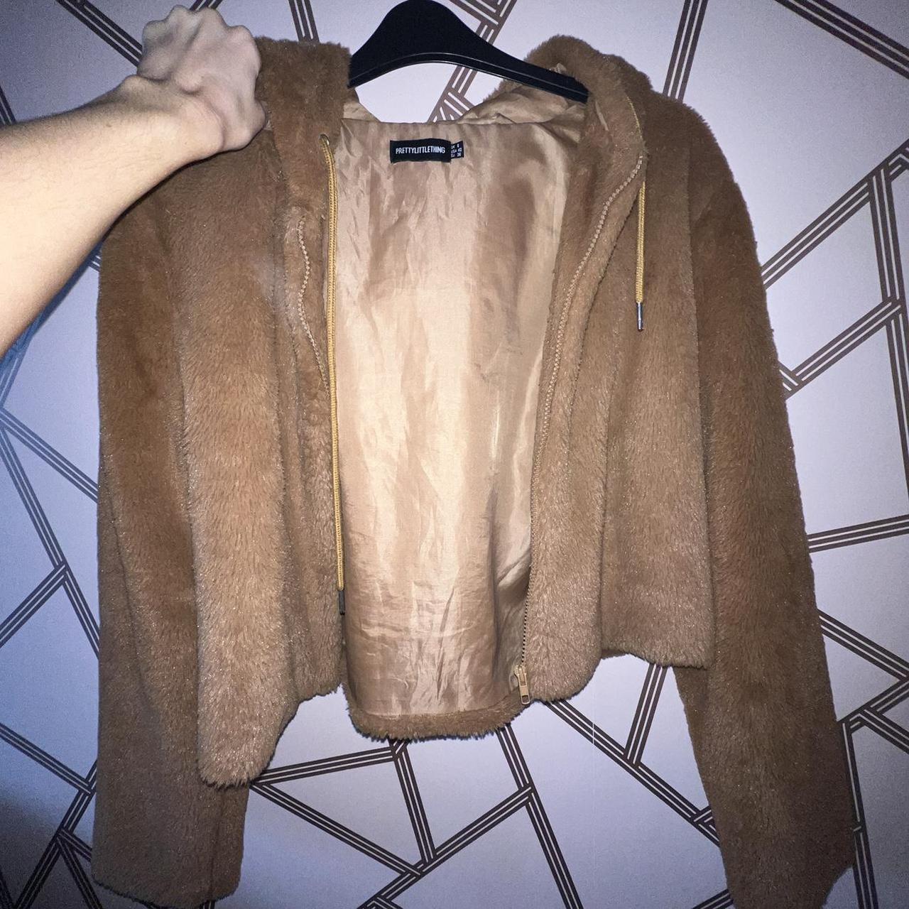 PLT furry coat 🤎 size 8 / super soft & cosy but... - Depop