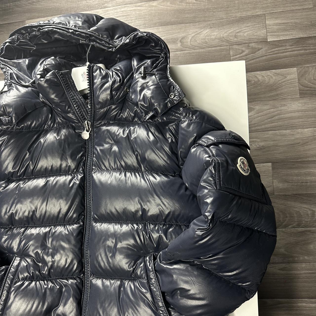 Navy Moncler maya. Size 2 (small) worn a few times... - Depop