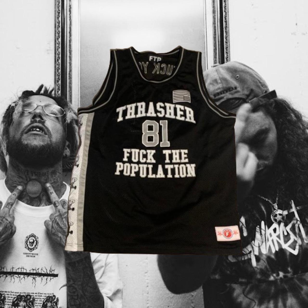 FTP X THRASHER SKATEBOARDING MAGAZINE BASKETBALL... - Depop