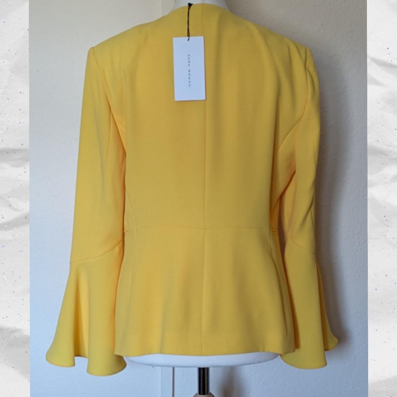 ZARA Yellow Bell Sleeve Open Blazer Jacket Size... - Depop
