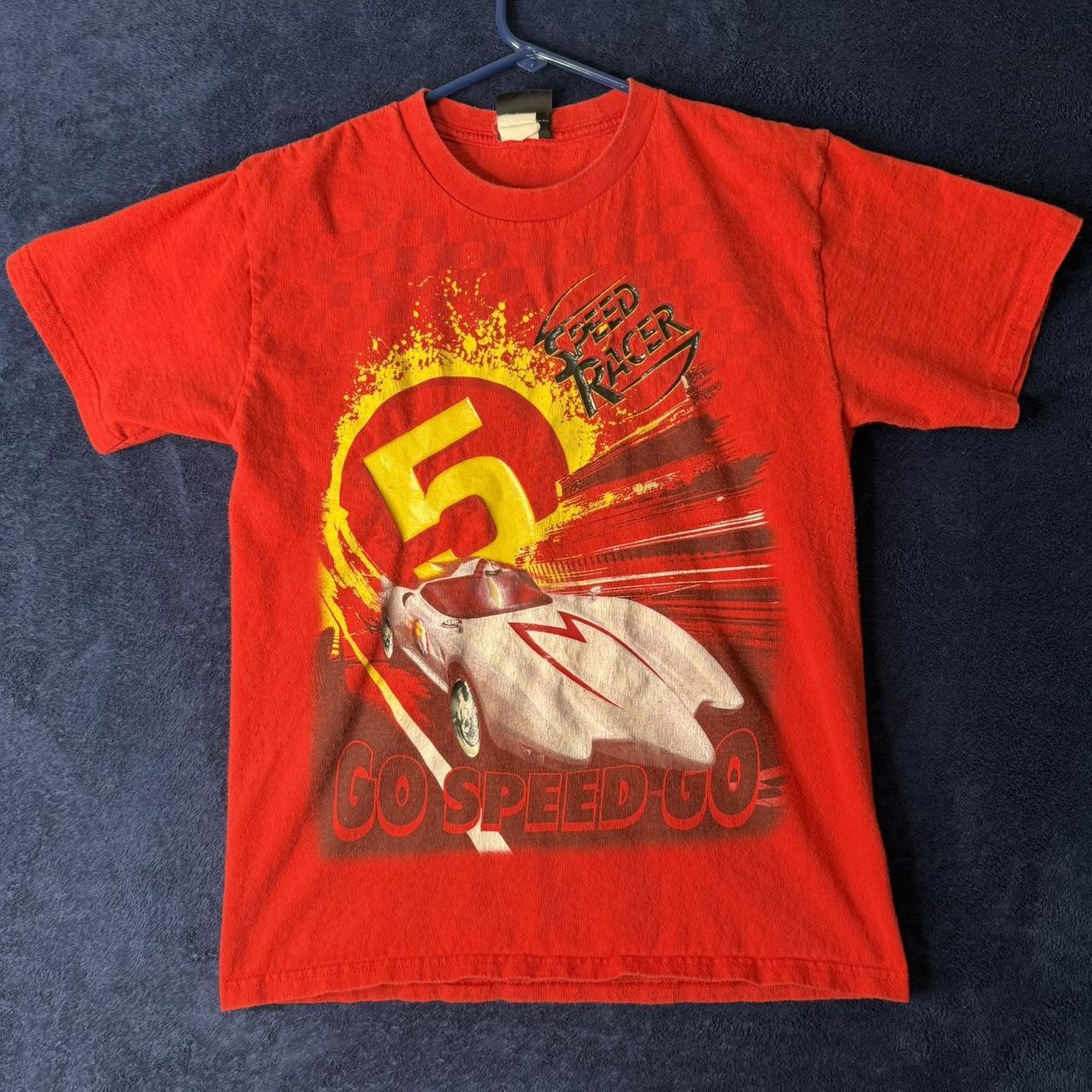 Red Speed Racer graphic tee | Depop