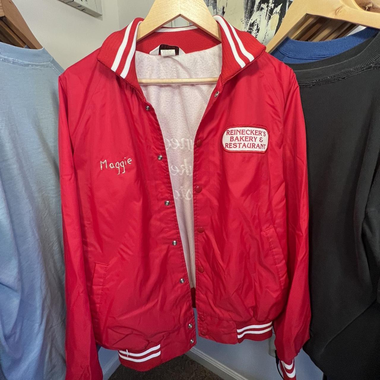 Vintage 1980s Bakery Jacket Chain stitched Good... - Depop