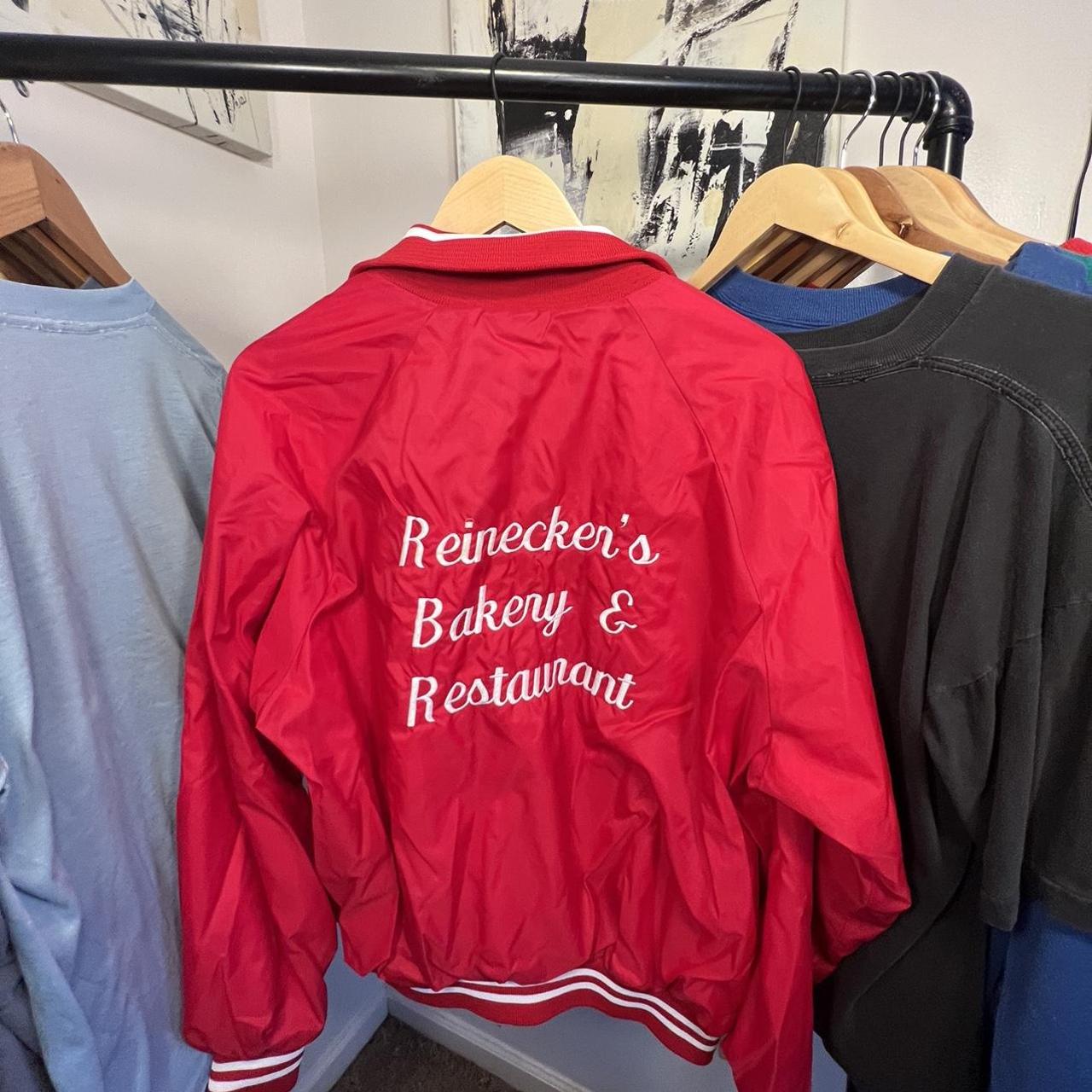 Vintage 1980s Bakery Jacket Chain stitched Good... - Depop