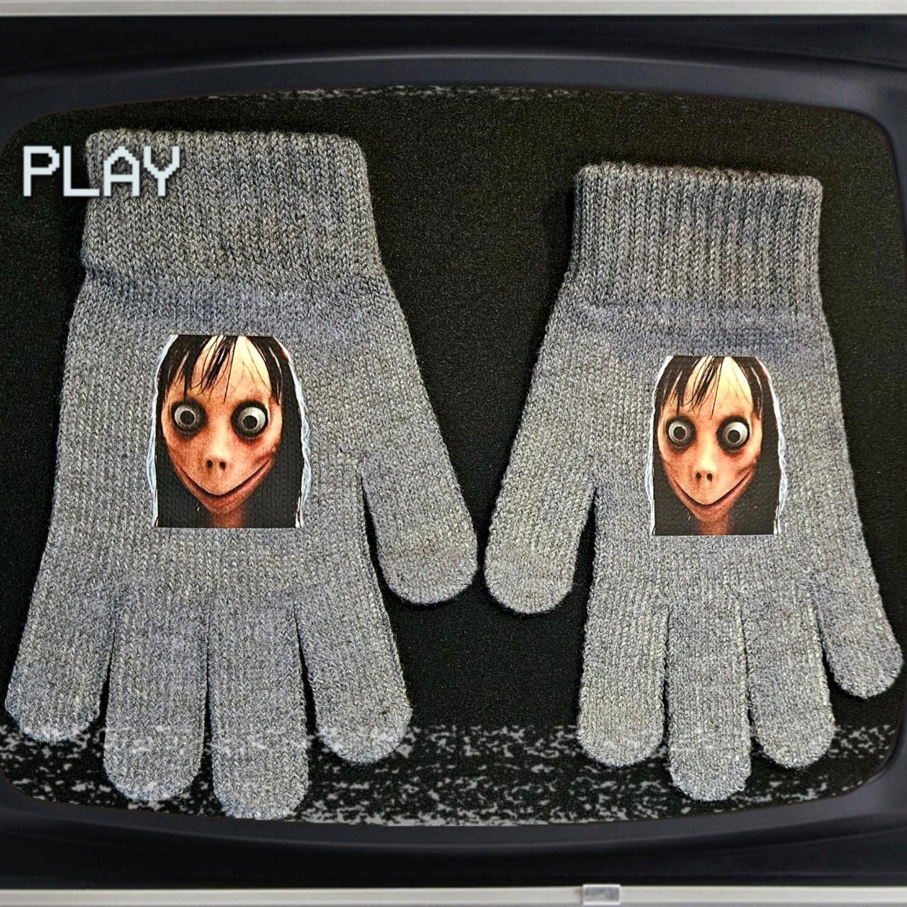 📞 Momo Is Calling Gloves 📞 Soft gray knit... | Depop