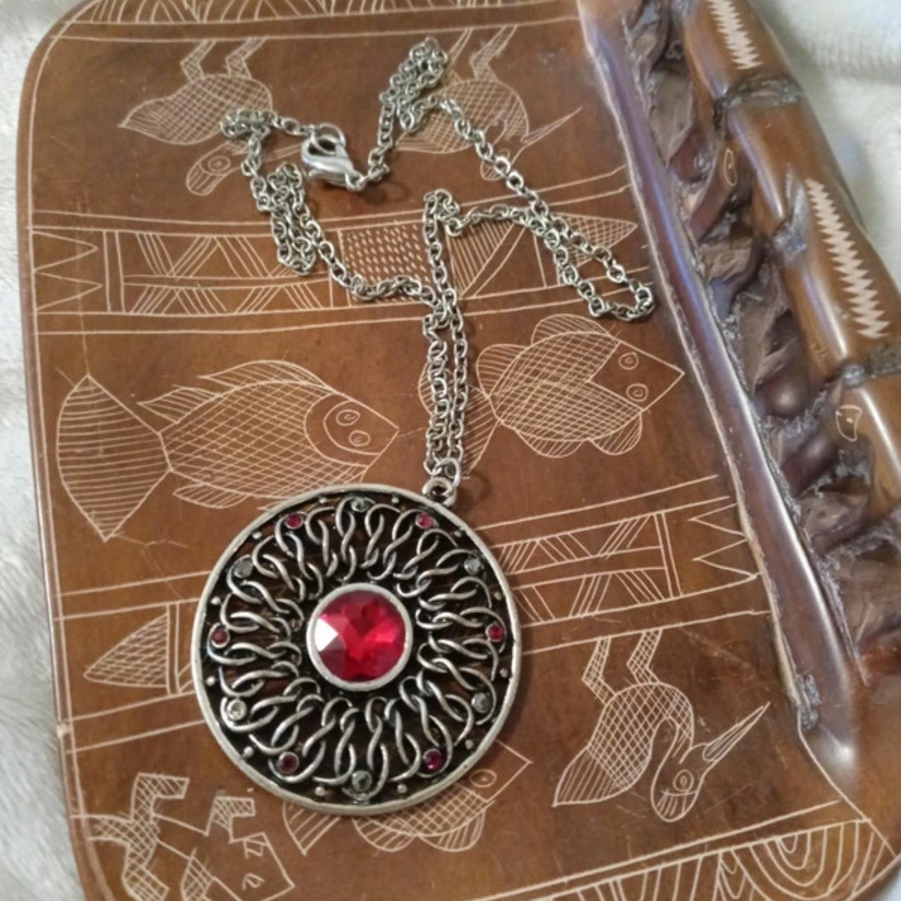 Goth vampire medallion necklace This is a very... - Depop