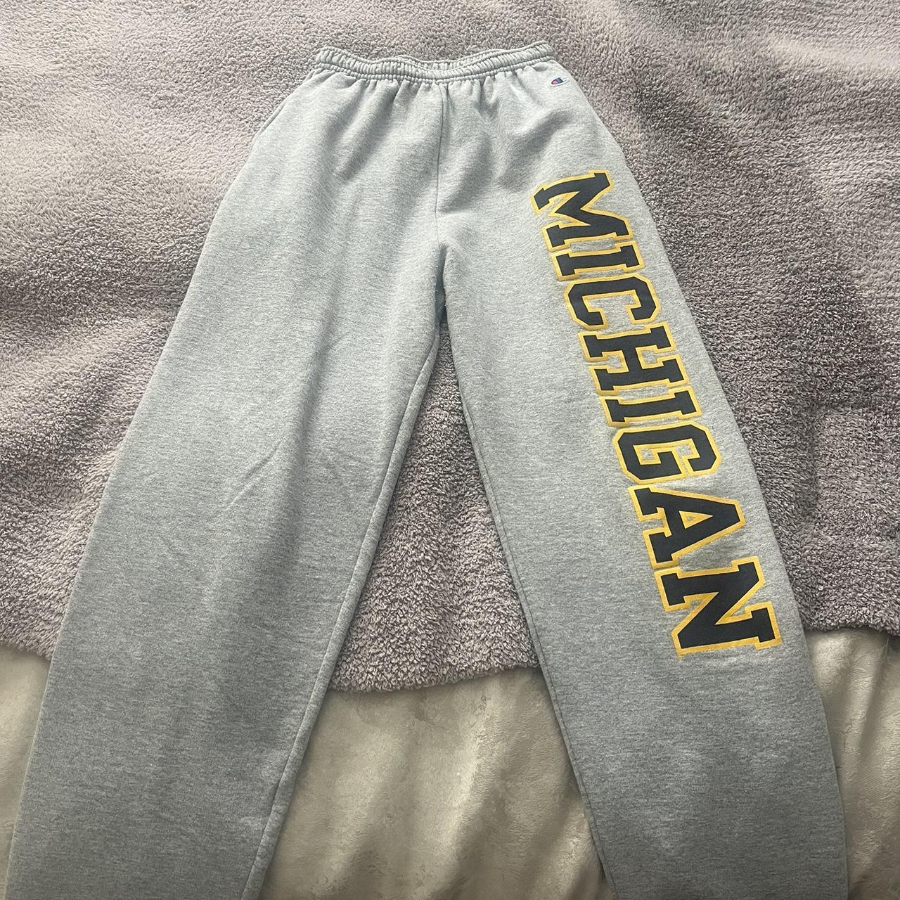 grey michigan champion sweatpants got these at the... | Depop
