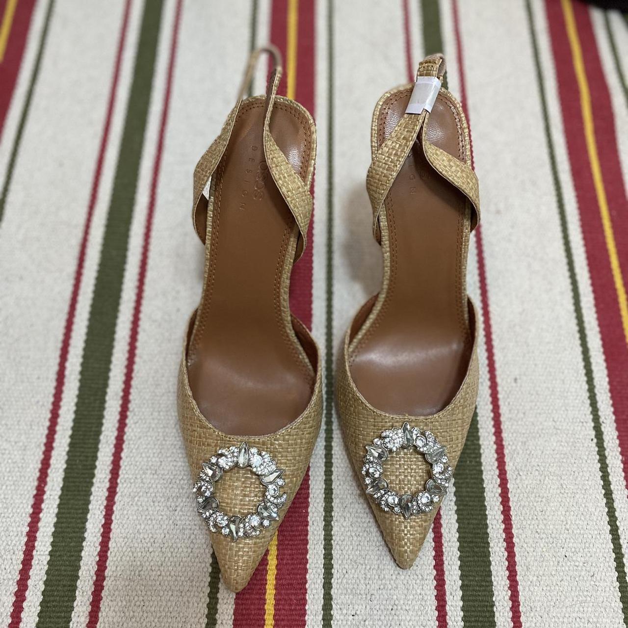 ASOS design heels Embellished brooch detail Point... - Depop