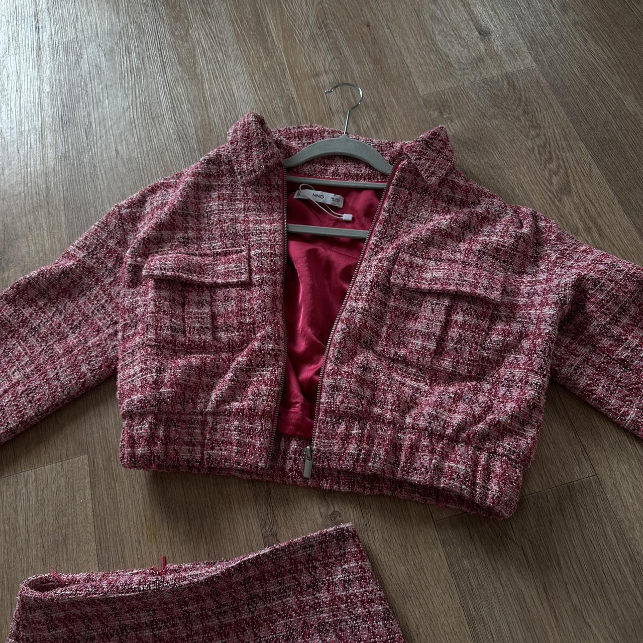Mango two piece tweed set worn once , gorgeous set - Depop