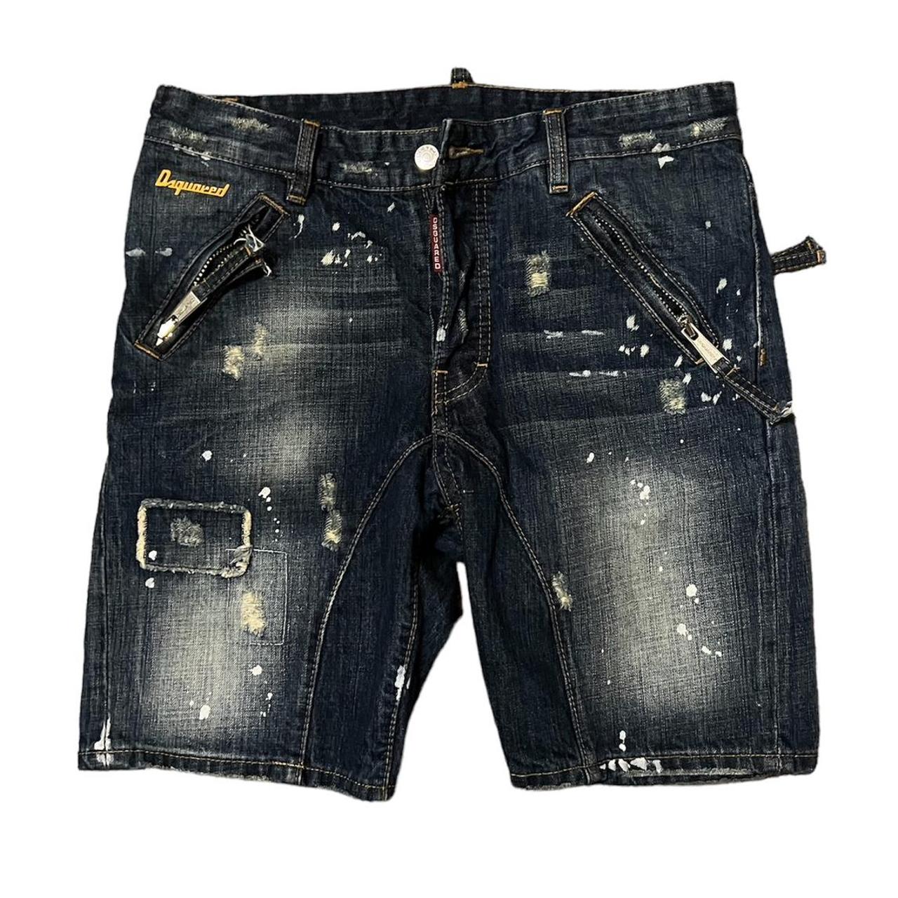 dsquared denim jean shorts size 46 - Depop