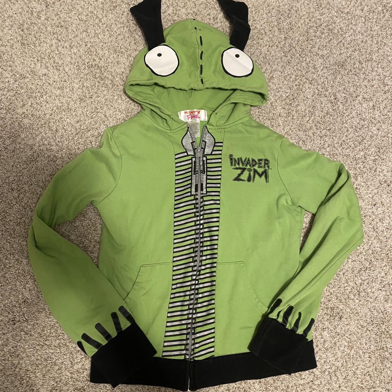 Y2K invader zim gir zip up hoodie original mighty... - Depop