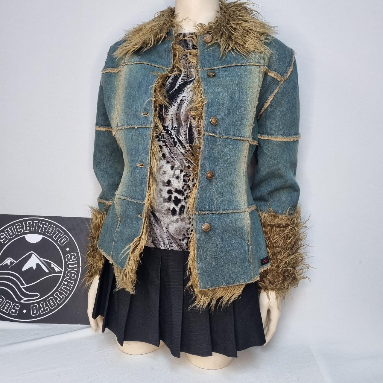 Miss posh light denim patchwork afghan jacket.... | Depop