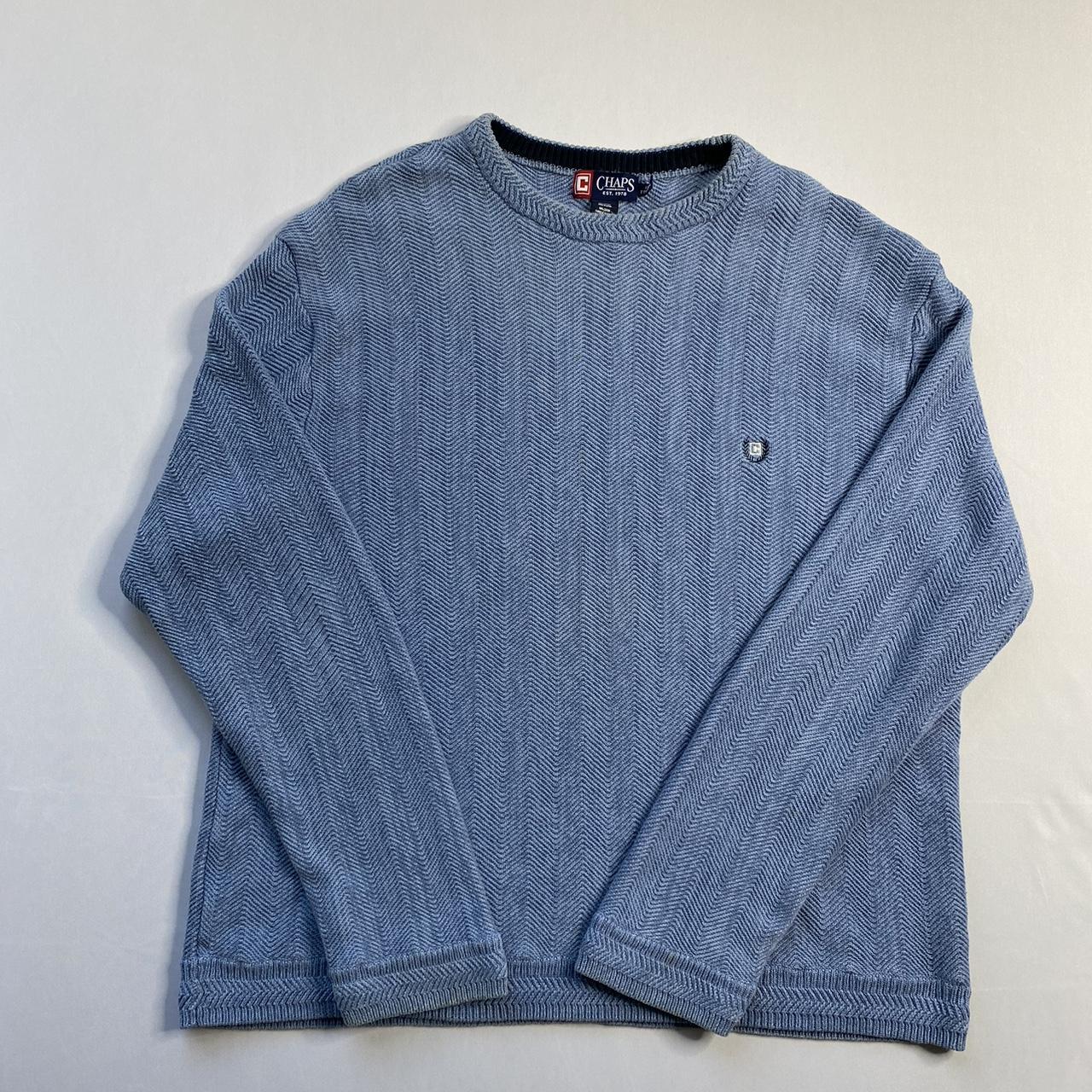 light blue chaps sweater #chapssweater... - Depop