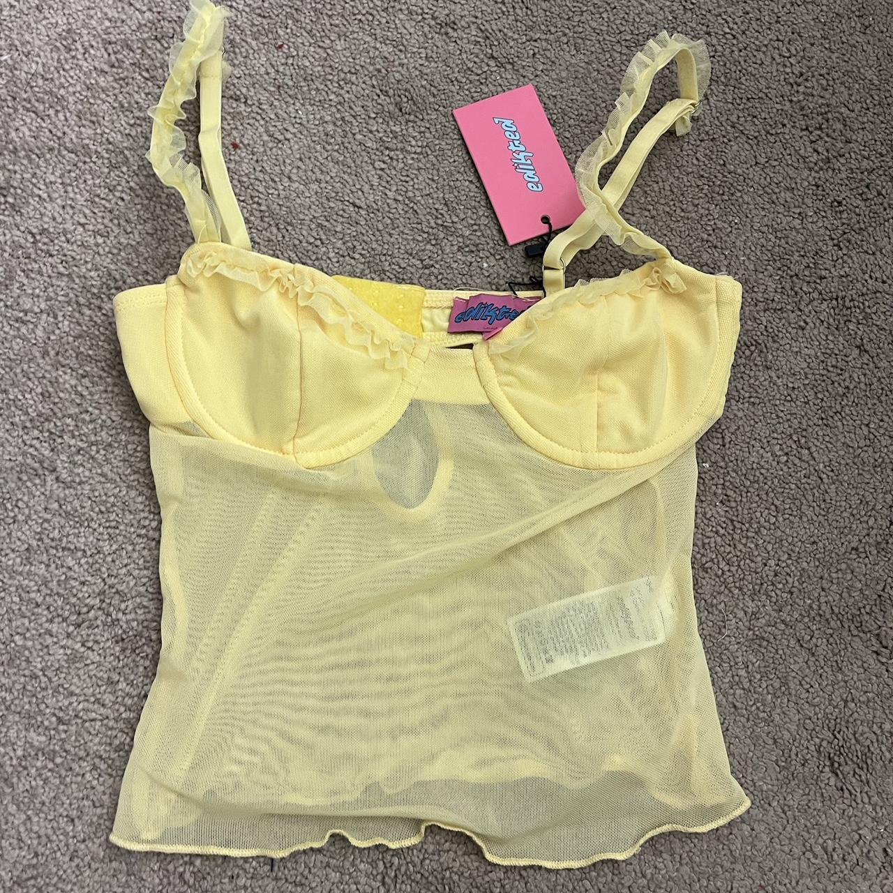 Edikted yellow corset top! Never worn Size... - Depop
