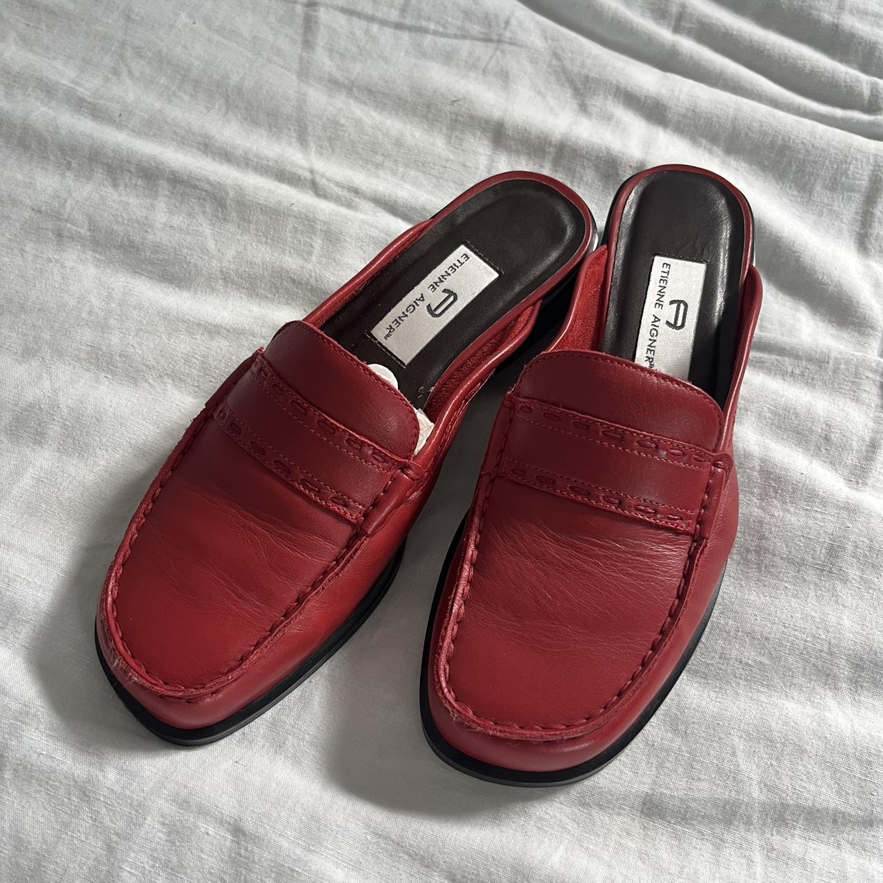 ADORABLE RED SLIP ON LOAFERS. These are so cute and... - Depop