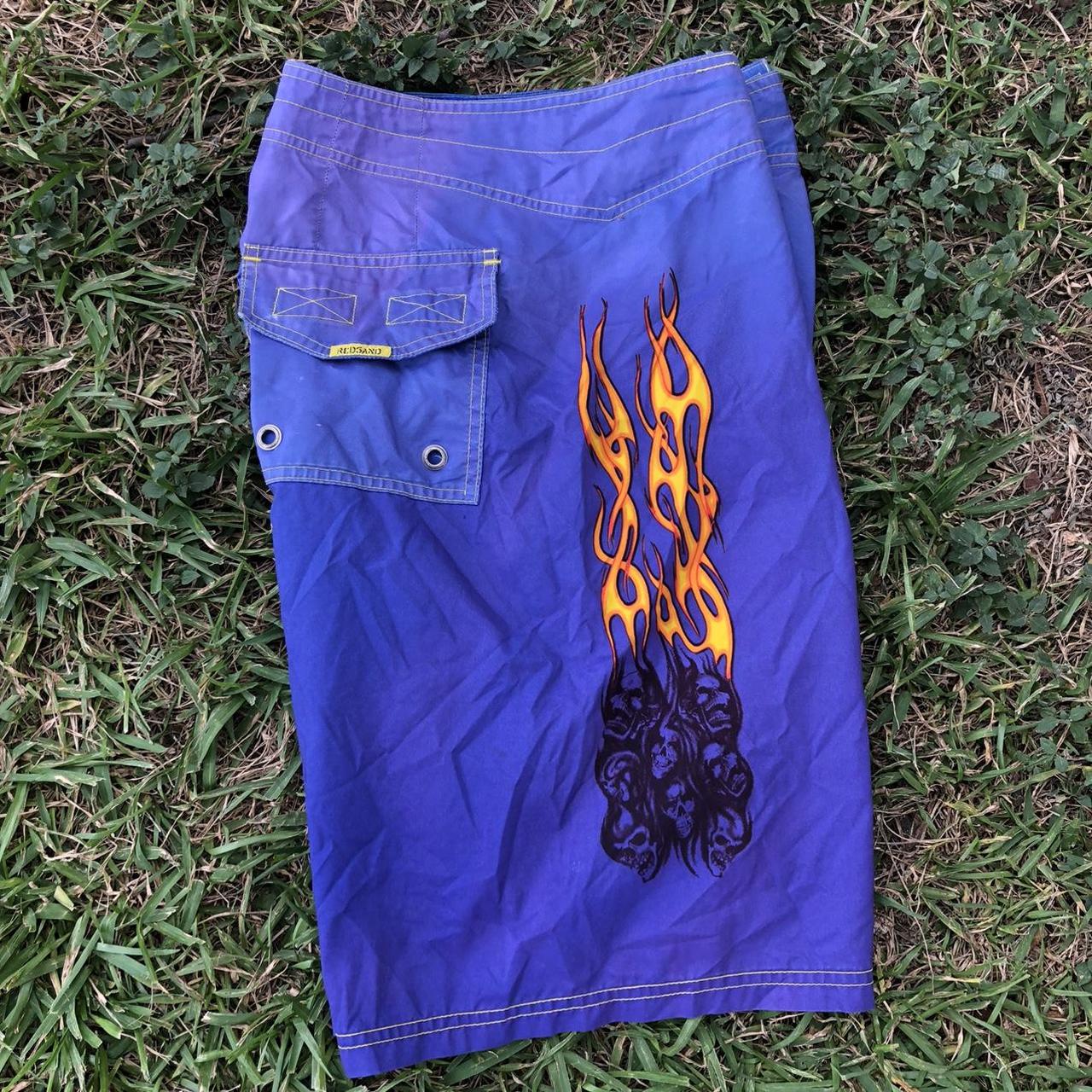 Y2K flame print trunks men's trunks, has cool... - Depop