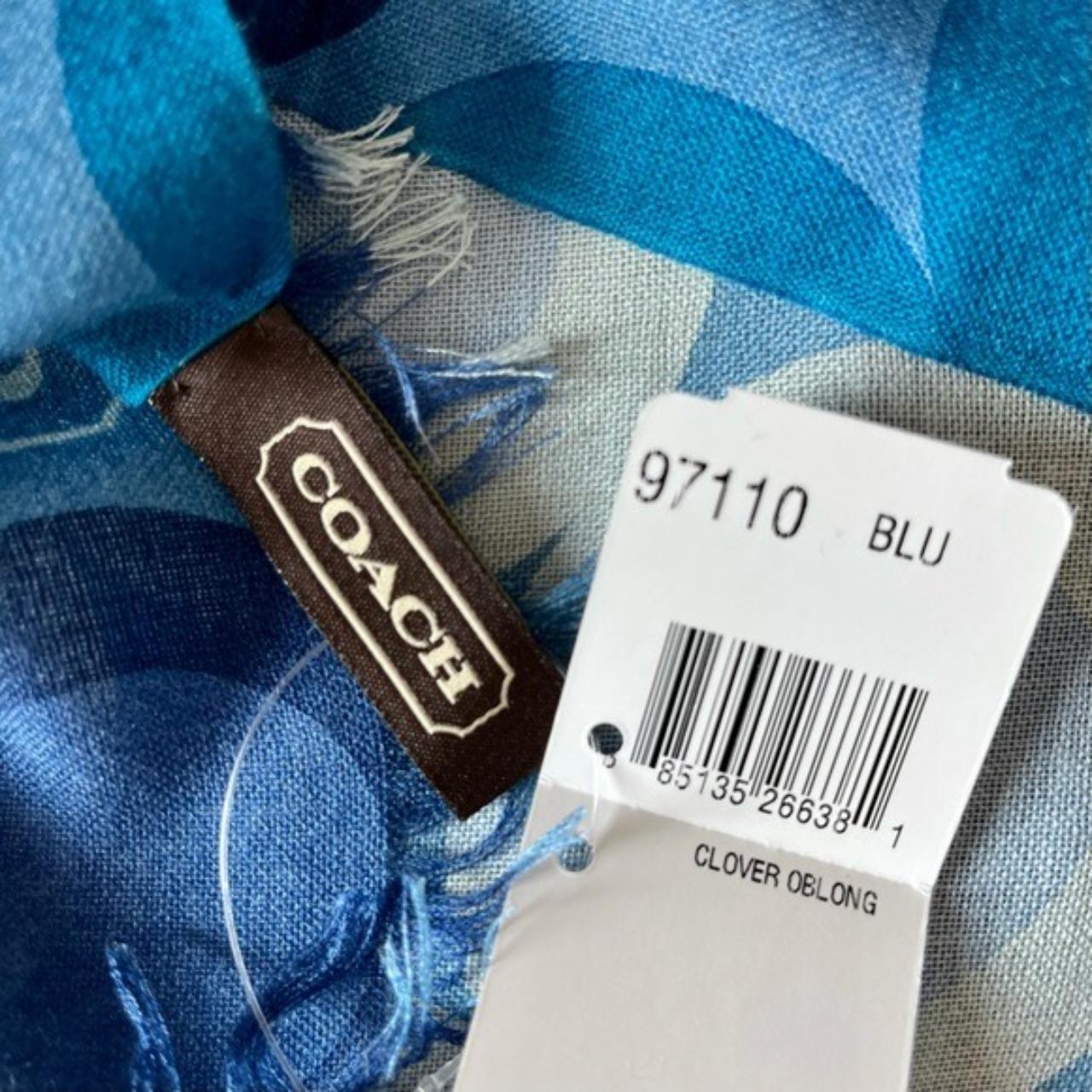 Coach Women's Blue and Navy Scarf-wraps | Depop