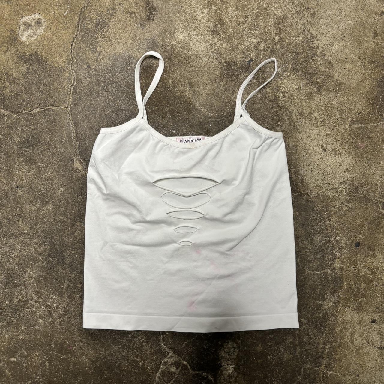 sexy white vintage 2000’s playboy cami top minor... | Depop