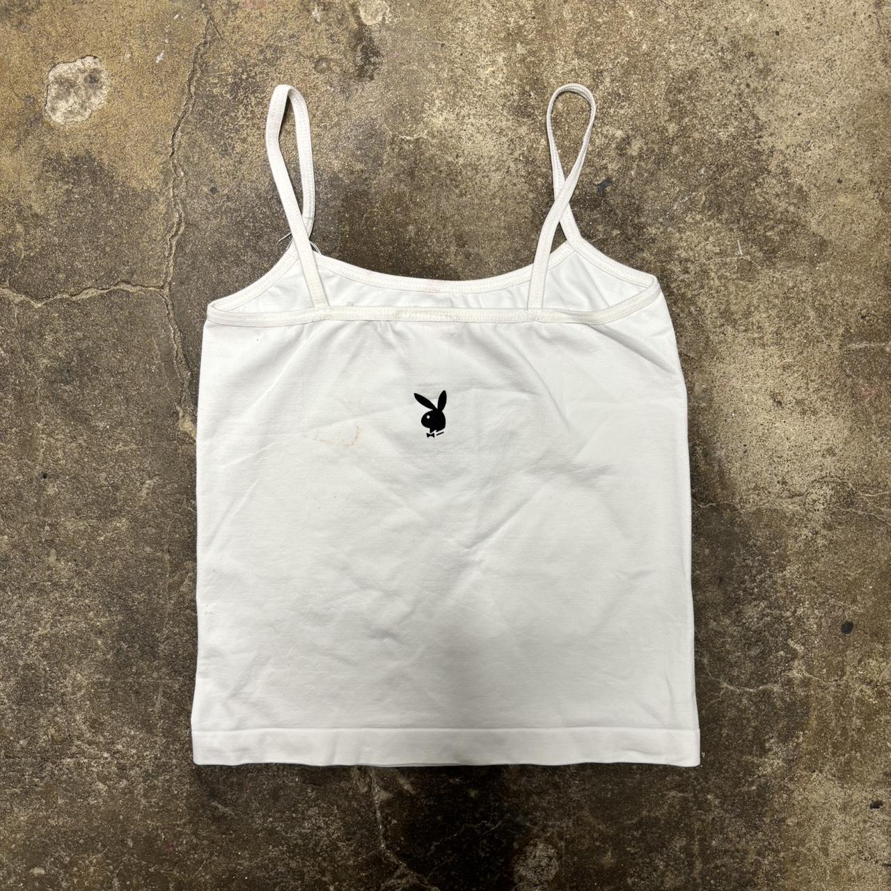 sexy white vintage 2000’s playboy cami top minor... | Depop