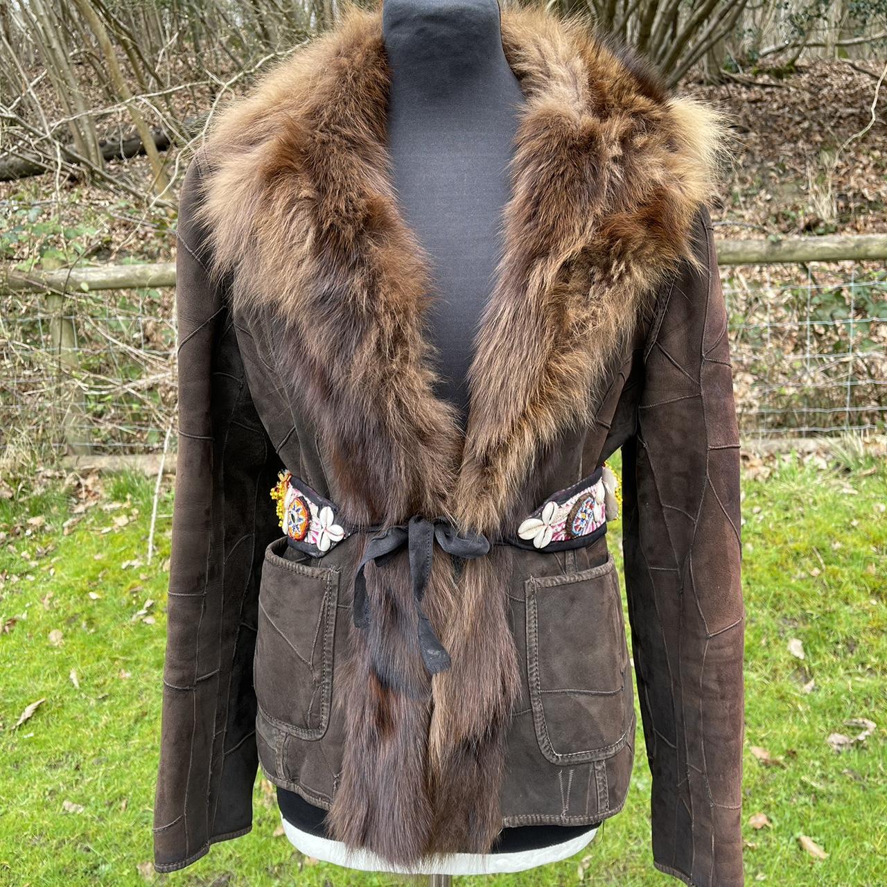 Vintage 90s KRYOS Paris Patchwork Sheepskin... - Depop