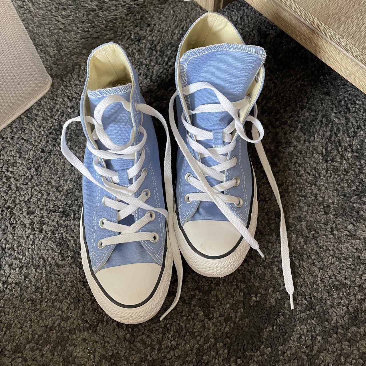 Brand new baby blue converse. Never worn Size... - Depop