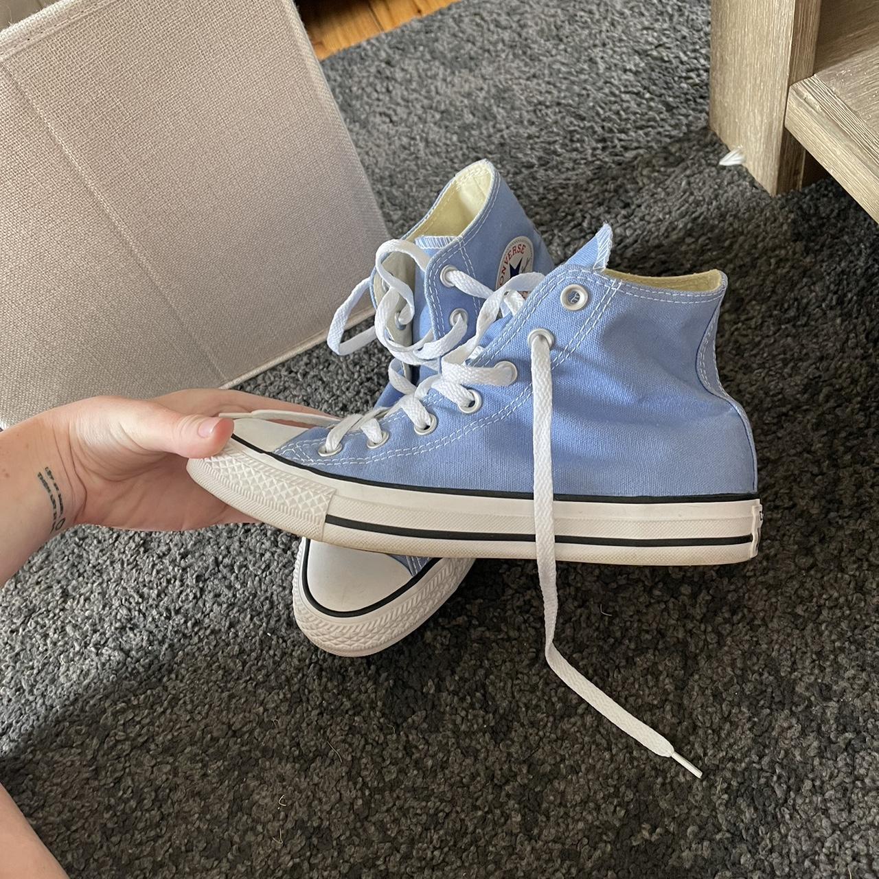 Brand new baby blue converse. Never worn Size... - Depop