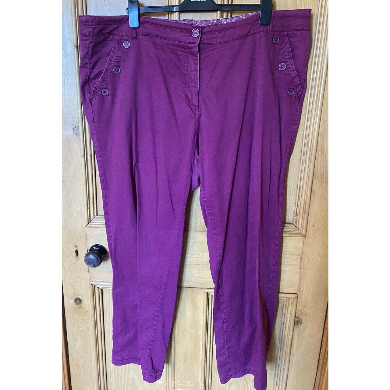 Maine Purple Chino Trousers Size 22 99% Cotton... | Depop