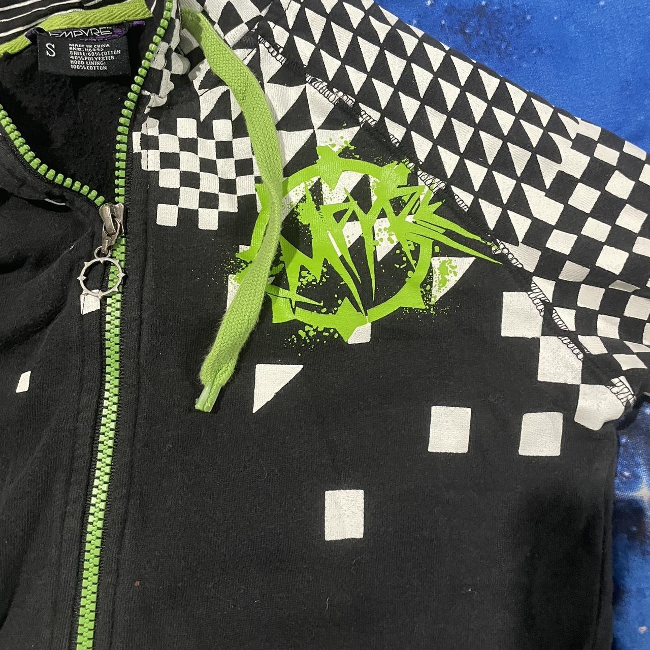 Empyre brand scene checker being and black zip up... - Depop