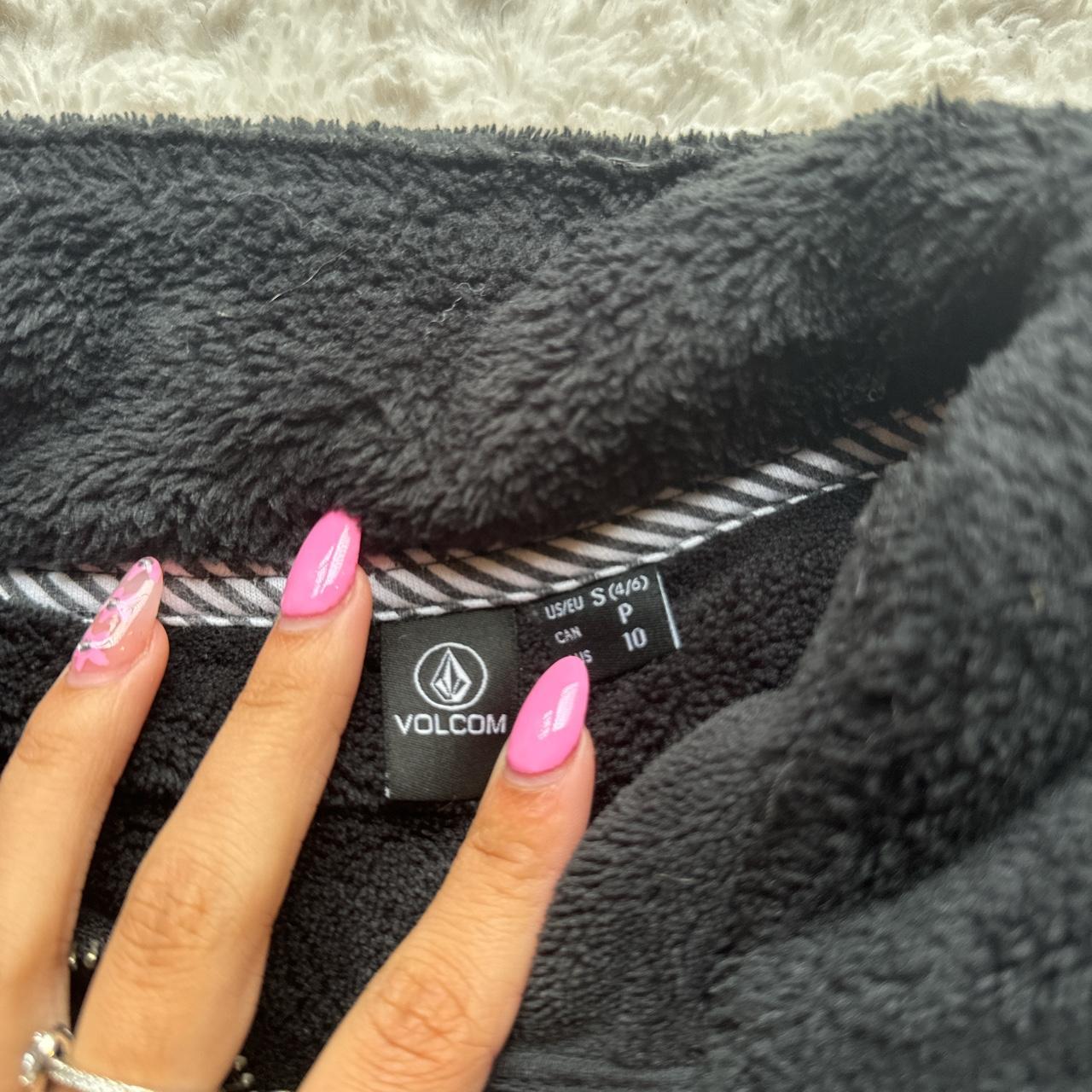 Volcom Fuzzy Quarter Zip Black Sweatshirt. Size S. - Depop