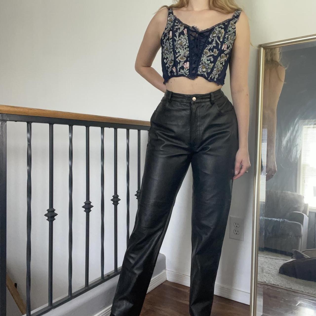 Gorgeous vintage high waist leather pants by... - Depop