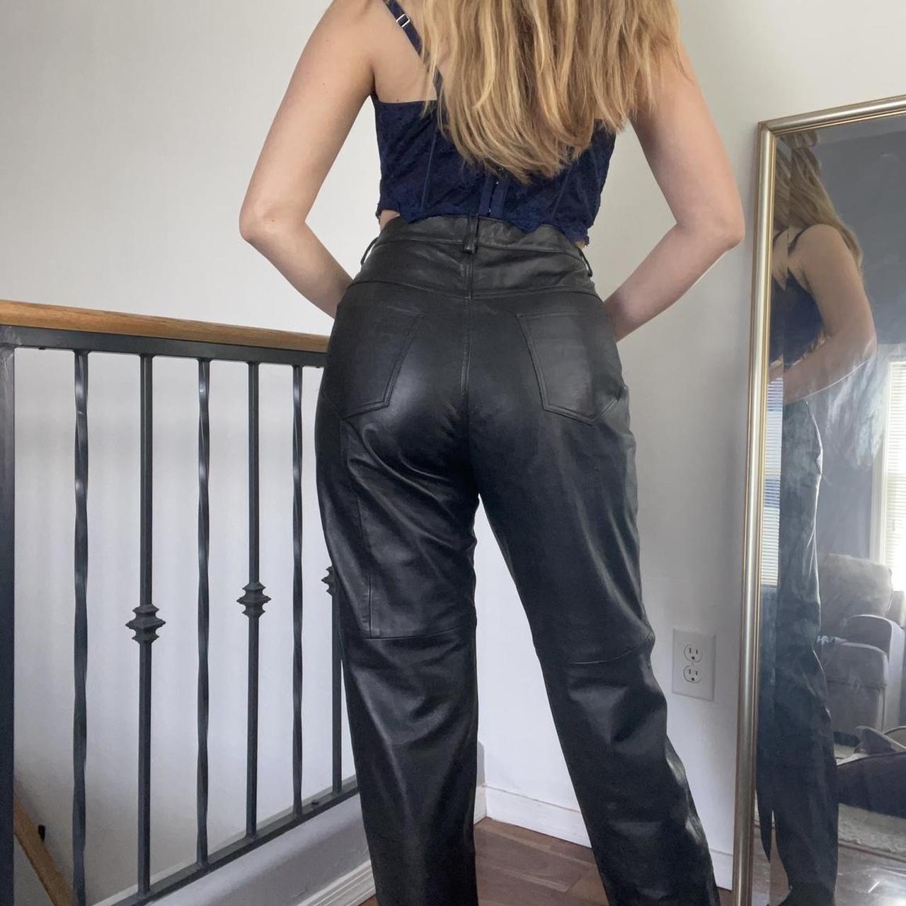 Gorgeous vintage high waist leather pants by... - Depop