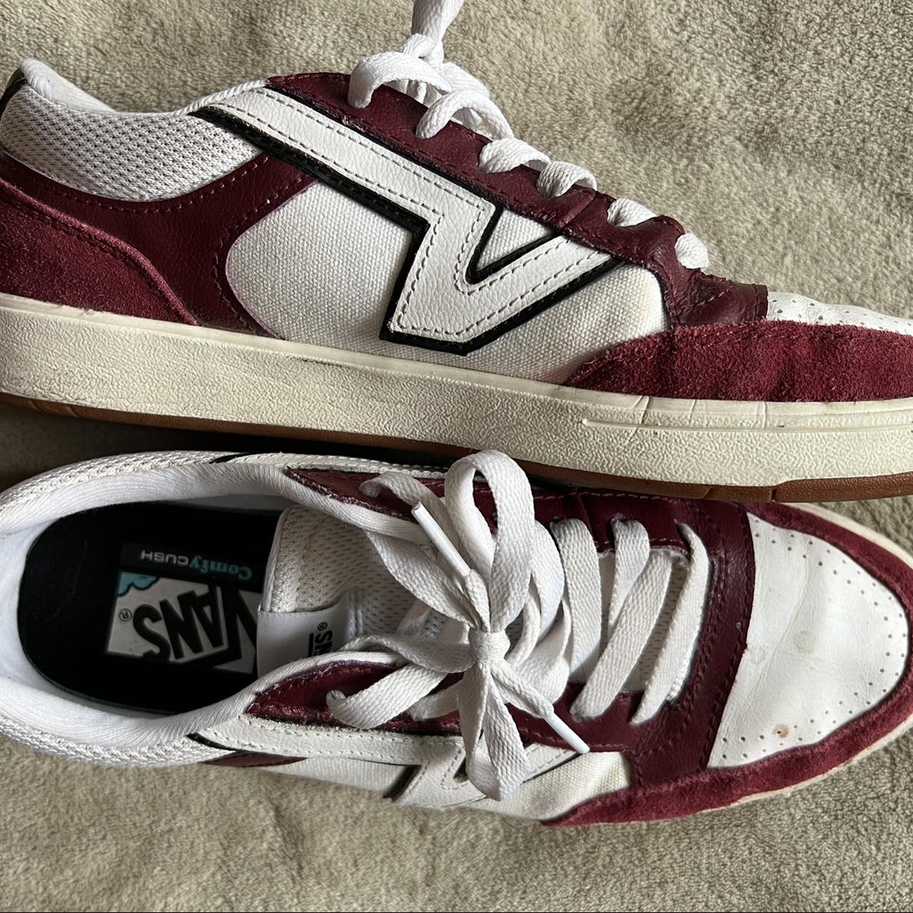 marron red vans lowland comfy cush men 9 womens... - Depop