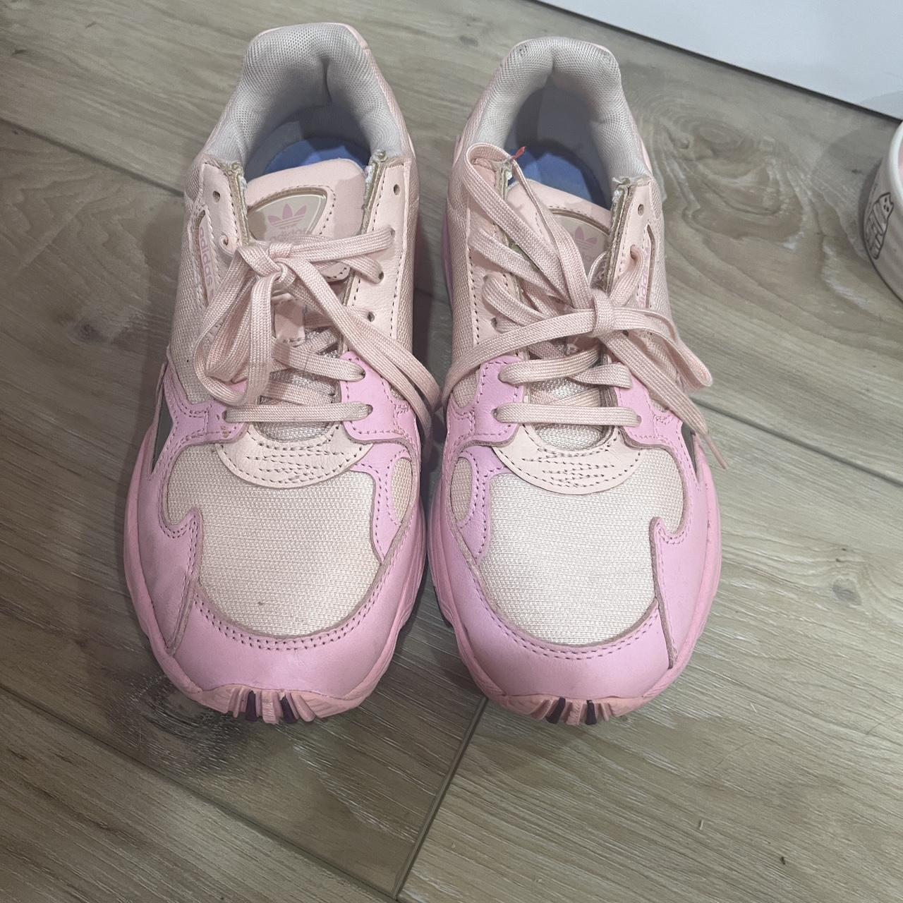 Pink Adidas trainers - Depop