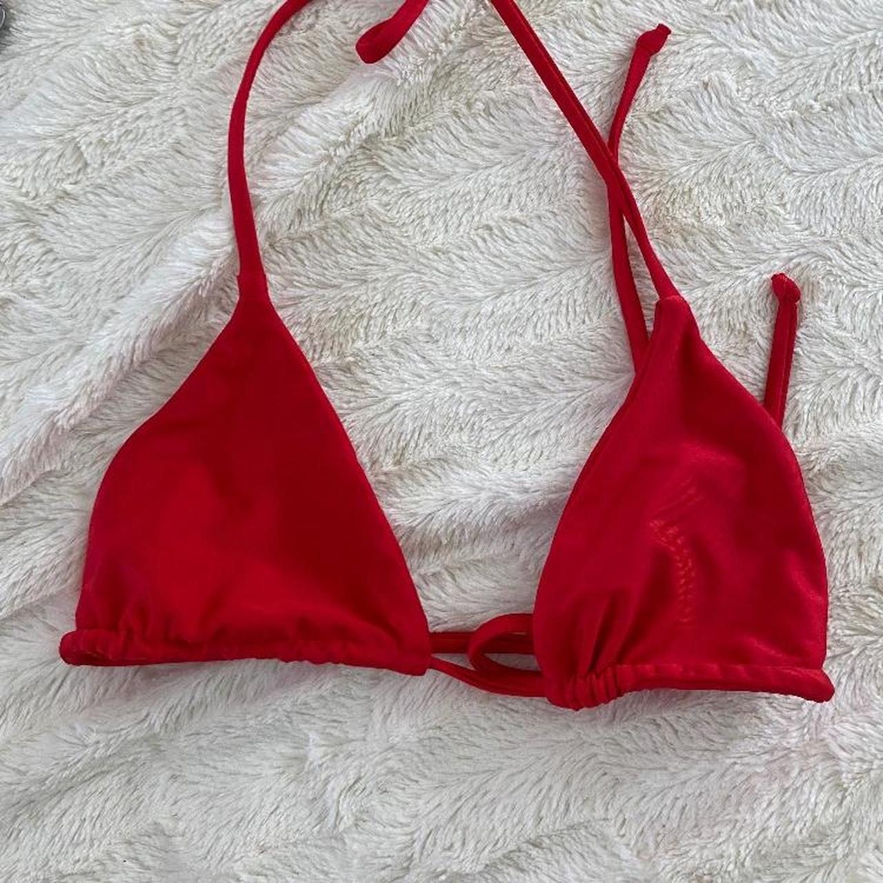 red dear frankie the label bikini set top size... - Depop