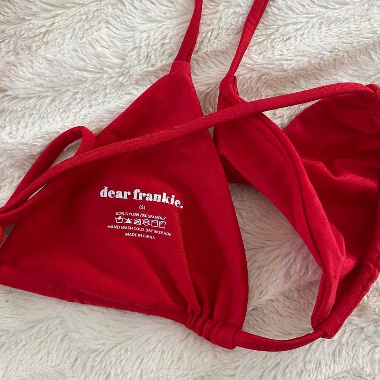 red dear frankie the label bikini set top size... - Depop