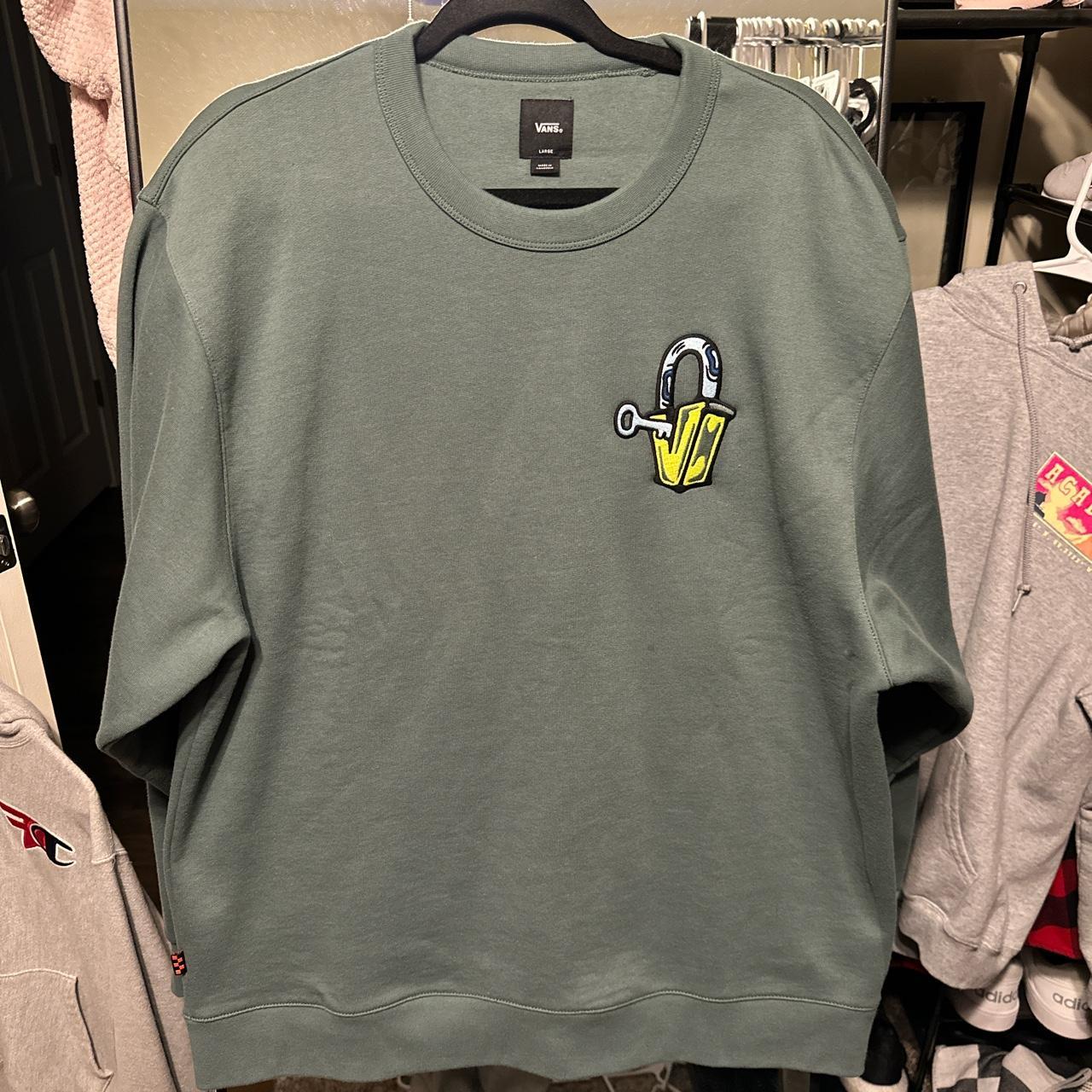 VANS LIGHT FOREST GREEN SWEATSHIRT MENS LARGE - Depop