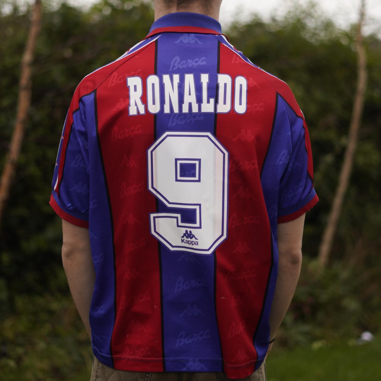 1995/97 Barcelona Home Shirt by Kappa - Ronaldo... | Depop