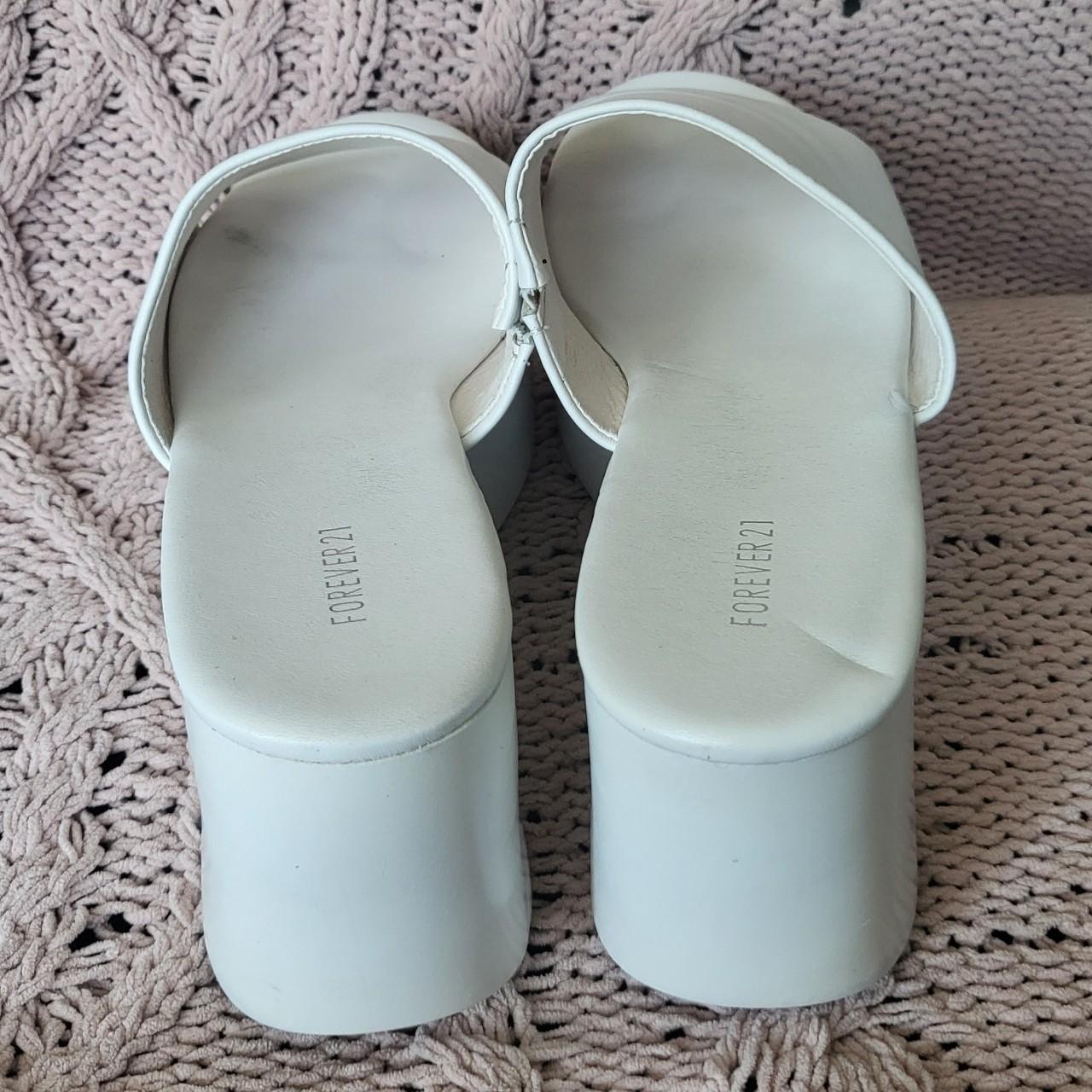 Forever 21 Platform Sandals - White Size: 9 Love... - Depop