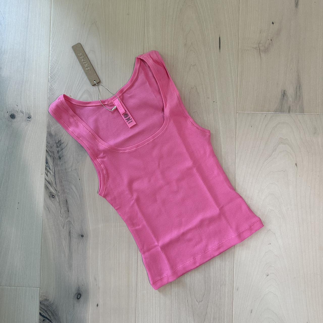 skims tank top “cotton rib tank” in the color Sugar... - Depop