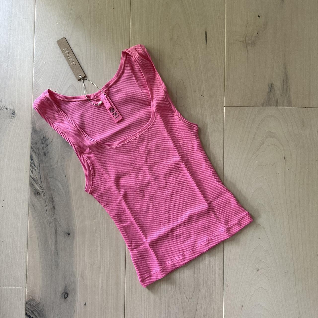skims tank top “cotton rib tank” in the color Sugar... - Depop